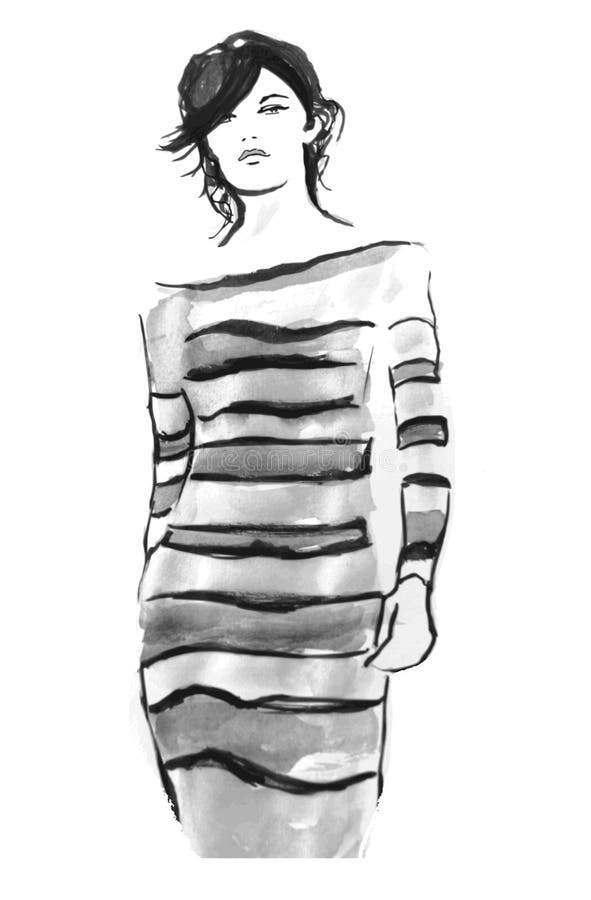 Model on catwalk stock vector. Illustration of poster - 80456951