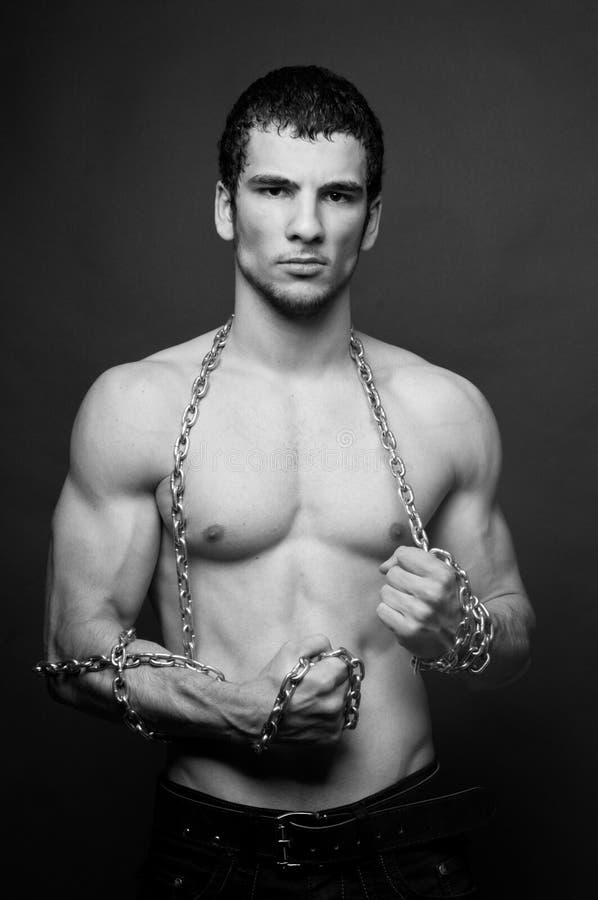 Model with chains stock photo. Image of exercise, athlete - 20634730