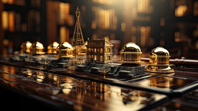 Model of the City of Paris on the Table Stock Illustration ...