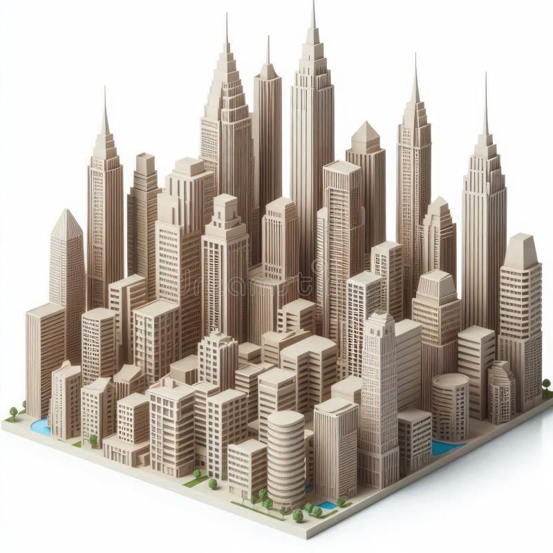 A Model of a City with Skyscrapers and Buildings. Stock Image - Image ...