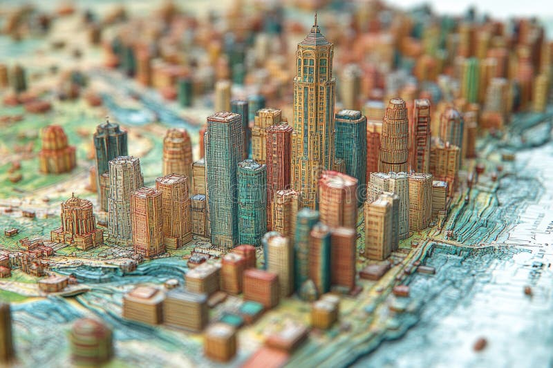 Model of a City on a Table, Perfect for Urban Planning or Architectural ...