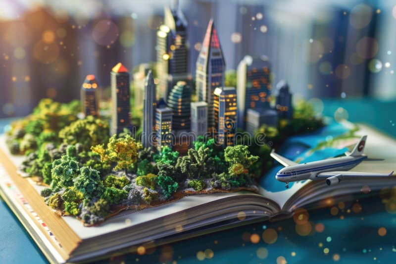 A Model of a City on Top of an Open Book, Perfect for Educational ...