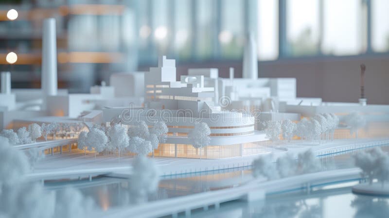 A Model of a City with Trees and Buildings on it, AI Stock Illustration ...