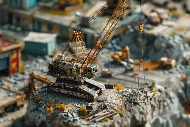 Model of a Construction Site with a Crane, Ideal for Architectural ...