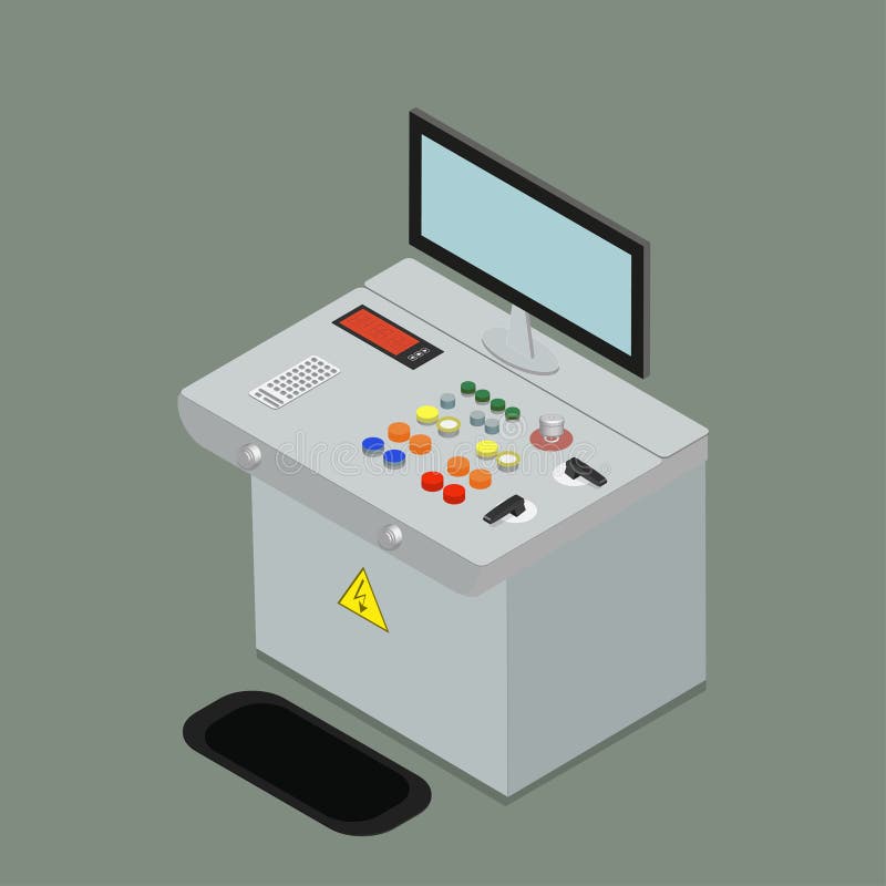 Model of the Control Panel in Isometric Projection Stock Vector ...