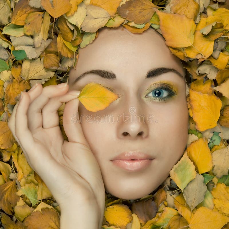 Model with creative makeup stock image. Image of emotion - 32947897