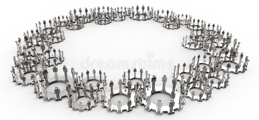 Model of 3d Figures on Connected Cogs Stock Illustration - Illustration ...
