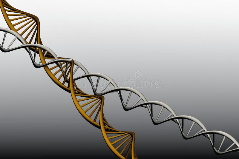 3d Render ,Model of Twisted DNA Chain Isolated. Stock Illustration ...