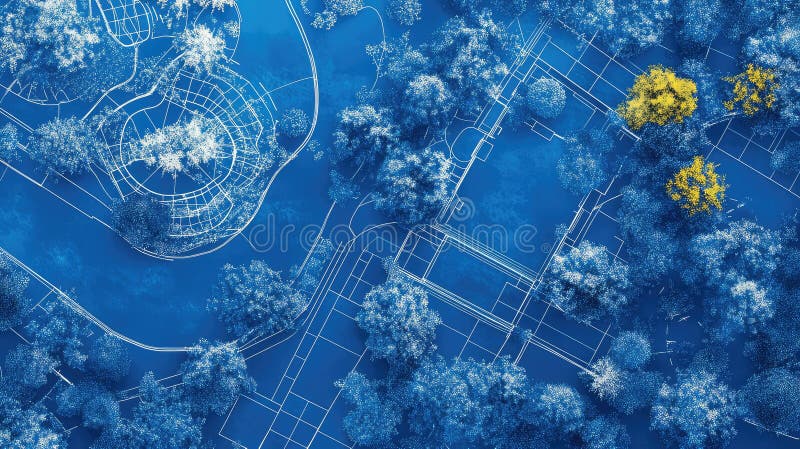 Model Data Flow from Landscape Design Blueprint Stock Photo - Image of ...