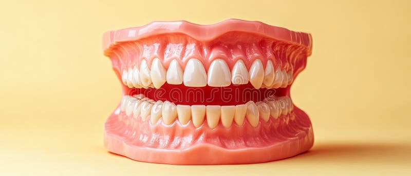 This Model of Dental Implants Showcases an Upper and Lower Jaw ...
