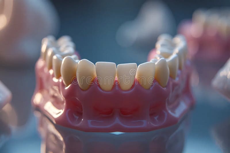 Model of Dental Lower Jaw Prosthesis Stock Illustration - Illustration ...