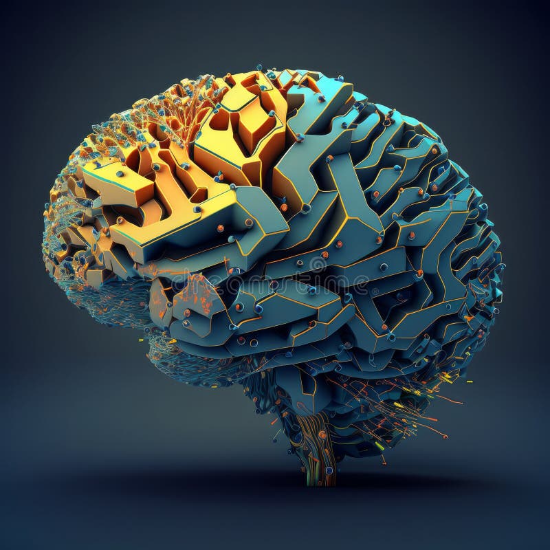 Futuristic Brain Model with Neural Connections, Artificial Intelligence ... Futuristic Brain Model with Neural Connections, Artificial Intelligence ...