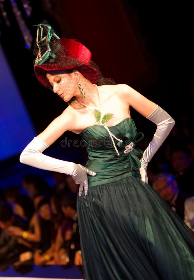 A Model Displays a Creation by Carven Ong Editorial Photography - Image ...