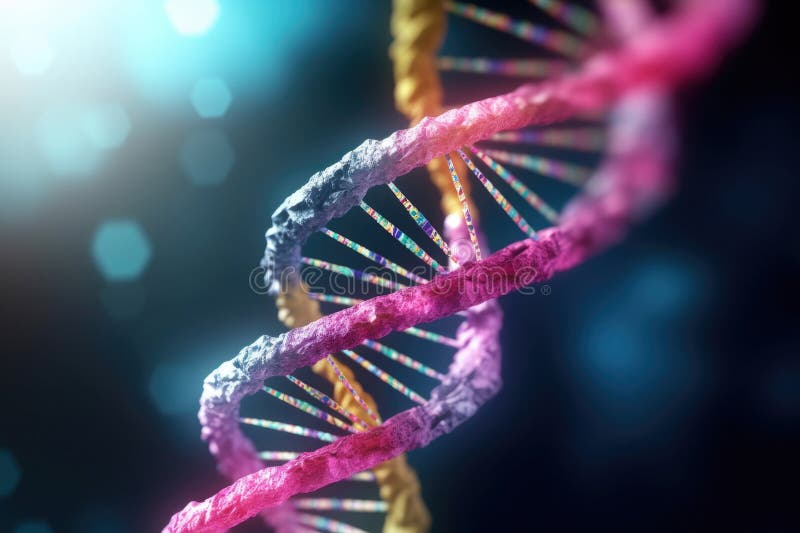 DNA Strand. Helix Molecular Structure. Generative AI Stock Illustration ...