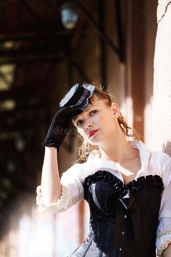 Model Dressed in Victorian or Steampunk Style Stock Image - Image of ...