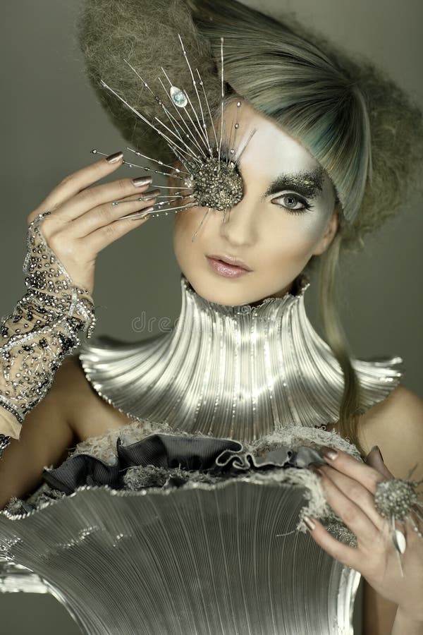 Model in Expression Dress and Hair Stock Image - Image of dress ...