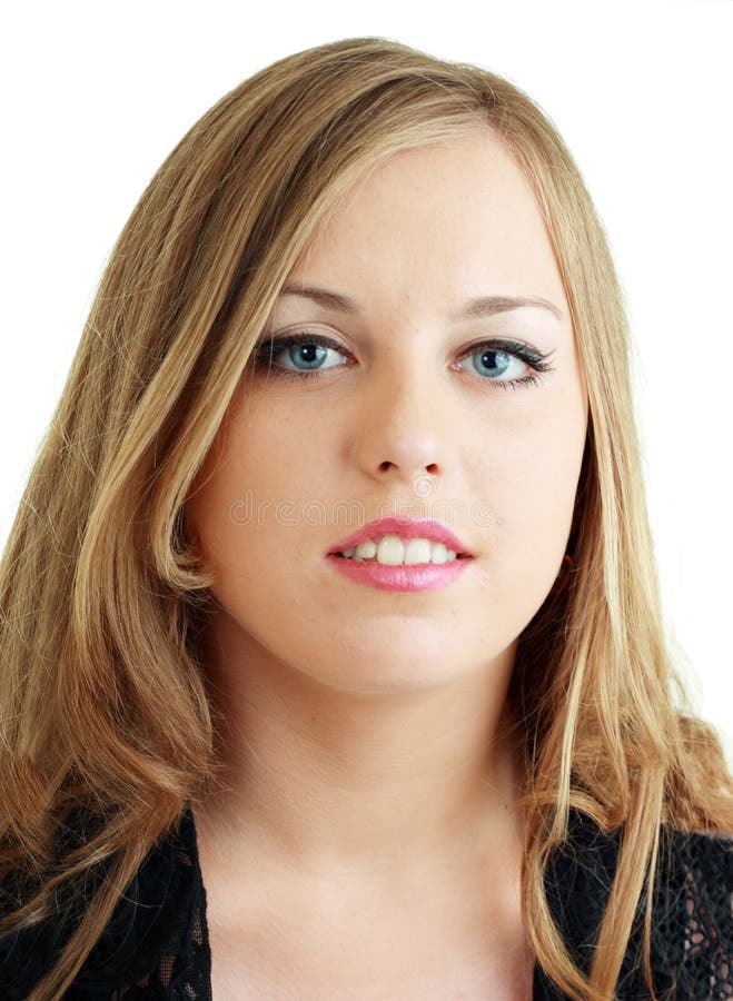 Scowling woman stock photo. Image of hair, irritable, angry - 1492898