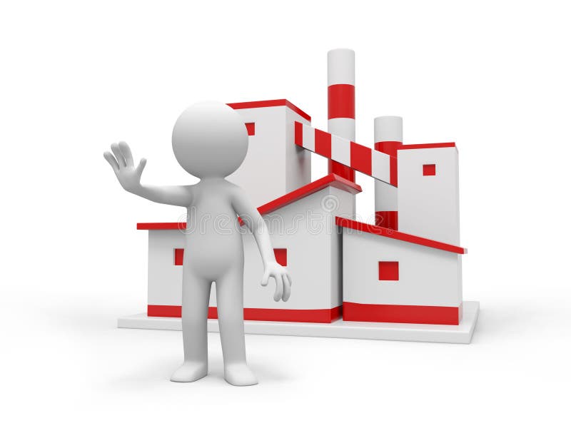 Man Stopping People Model Factory Background Stock Illustrations – 2 ...