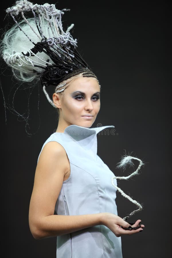 Model with Fanciful Braiding Hairdo Editorial Image - Image of cute ...