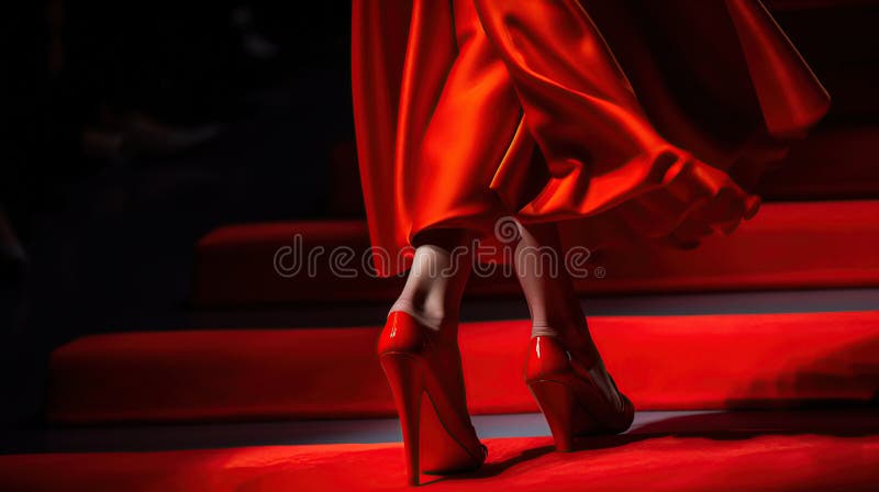 Model Feet Gracefully Glide Down the Catwalk. Generative Ai Stock Photo ...