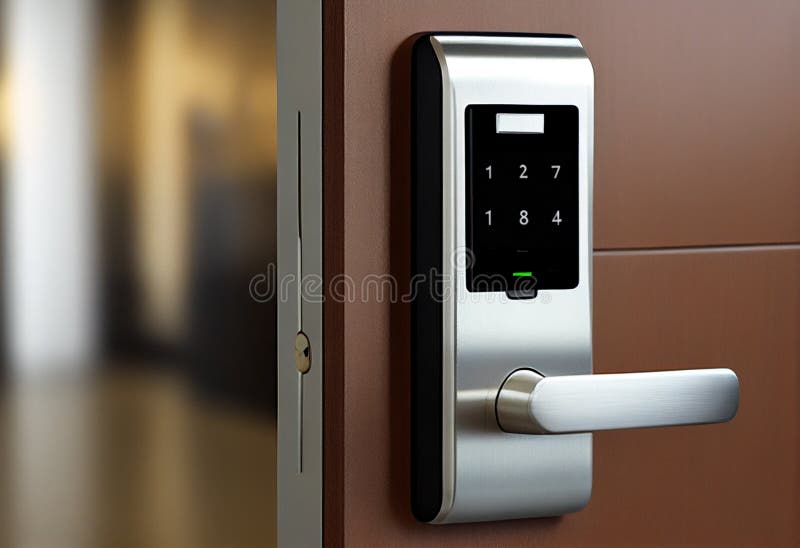 Model of Fingerprint Authentication Door Lock . Created with Generative ...