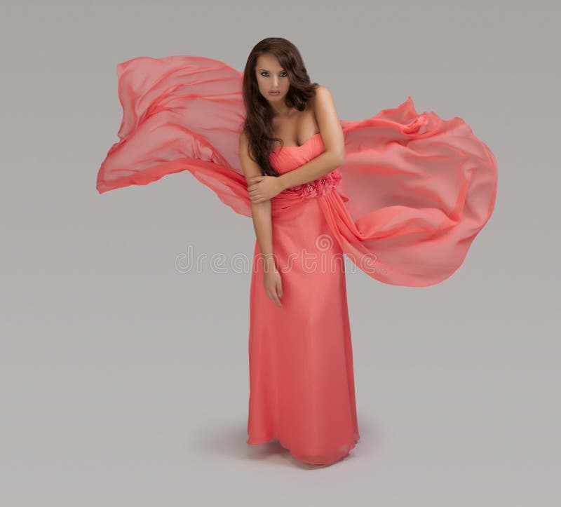 Model in flowy dress stock photo. Image of dress, beautiful - 28139620