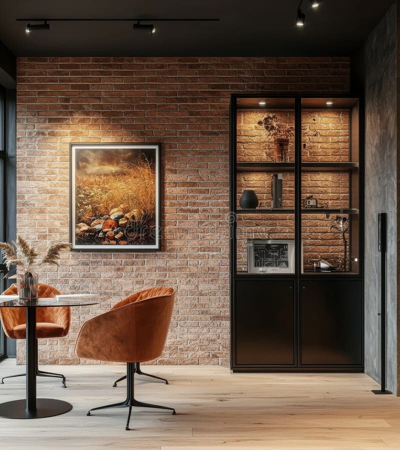 Model of a Frame in a Loft Living Room, Industrial Style, Rendered in ...