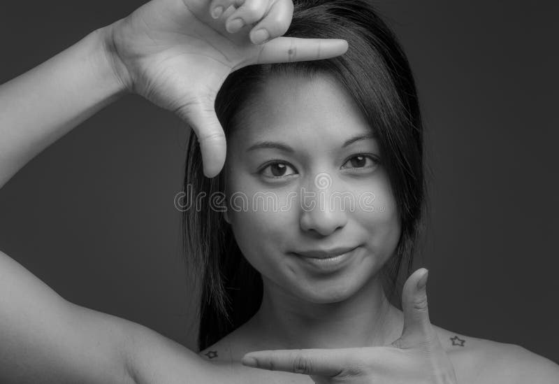Model framing with fingers stock photo. Image of hands - 55007310