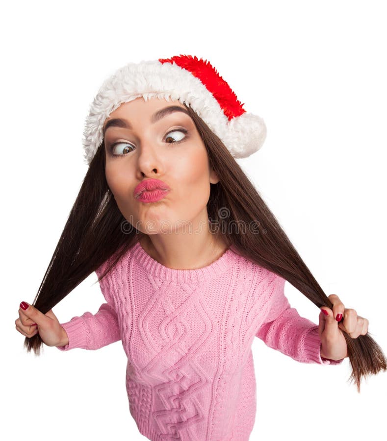 Model with Funny Face in Hat Stock Photo - Image of female, beautiful ...