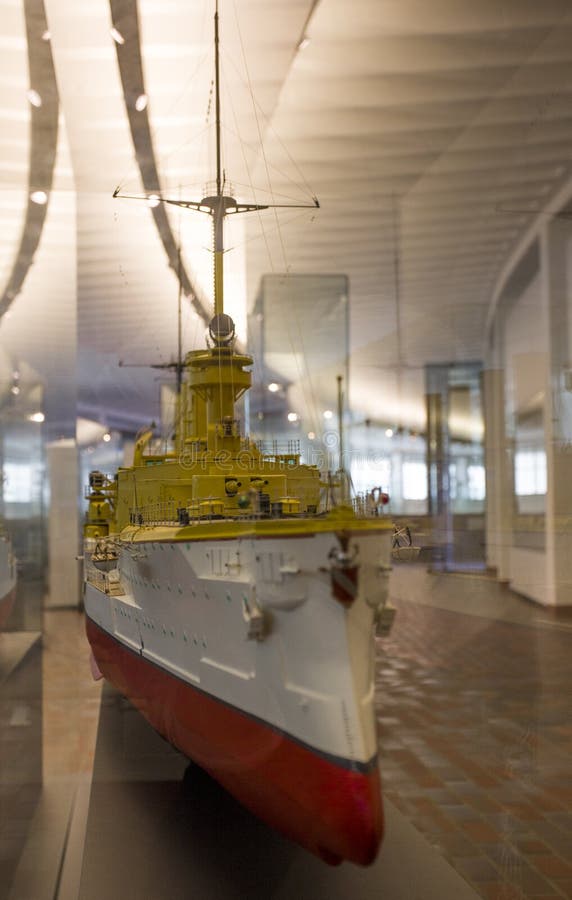 Model of a German Military Ship Stock Photo - Image of gallery, warship ...