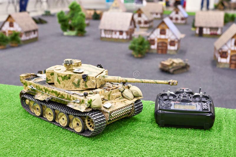 Model of German Tank Tiger on Radio Control with Remote Stock Image ...