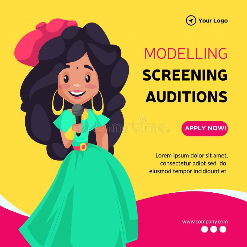 Banner Design of Modelling Screening Auditions Stock Vector ...