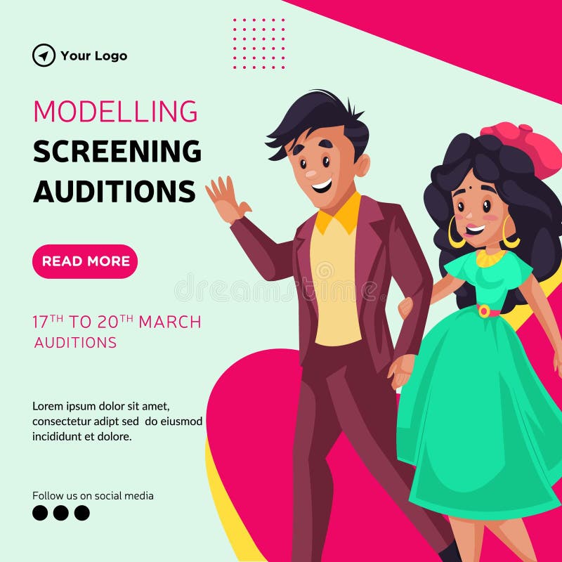 Banner Design of Modelling Screening Auditions Stock Vector ...