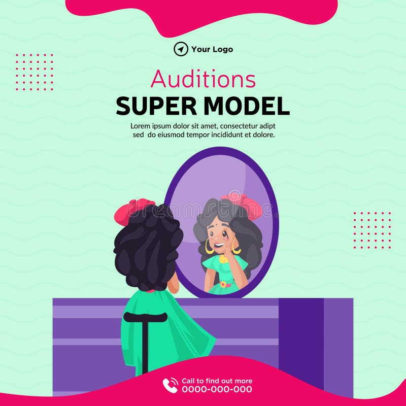 Banner Design of Auditions Super Model Stock Vector - Illustration of ...
