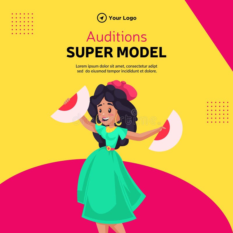 Banner Design of Auditions Super Model Stock Vector - Illustration of ...