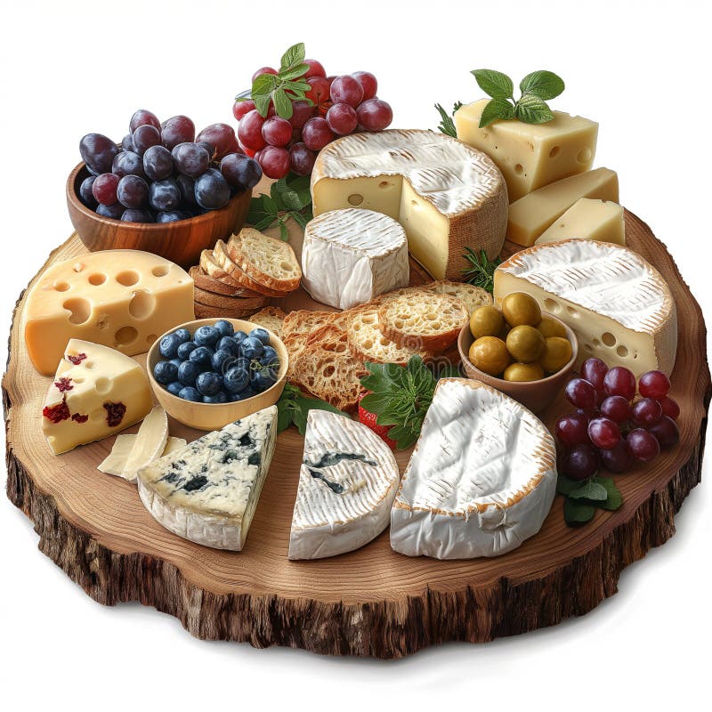 Model of a Gourmet Cheese Platter with an Array of Artisanal Cheeses ...