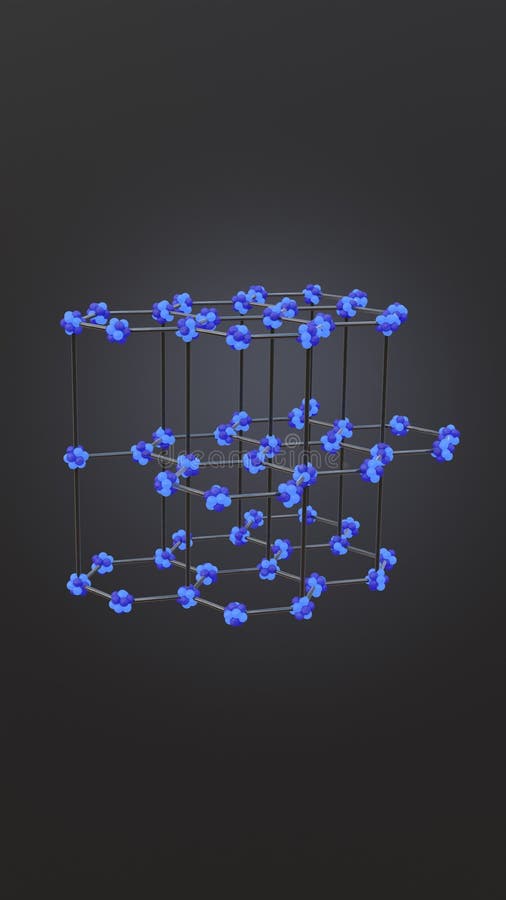 Model of Graphite Crystal Lattice 3d Illustration Stock Illustration ...