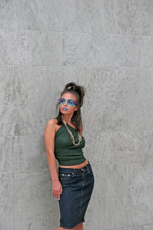 Model on Grey Wall stock image. Image of dress, pose, edgy - 2620929