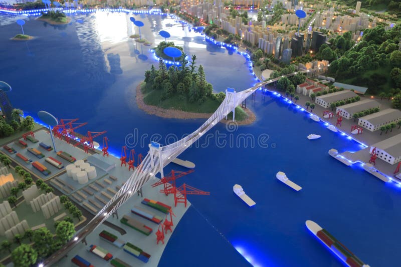 Model of haicang bridge stock photo. Image of asia, pier - 35828466