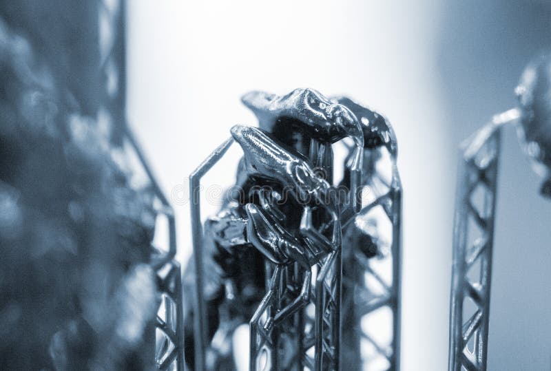 Model of Hand Printed 3D Printer from Black Rubber Close-up. Part ...