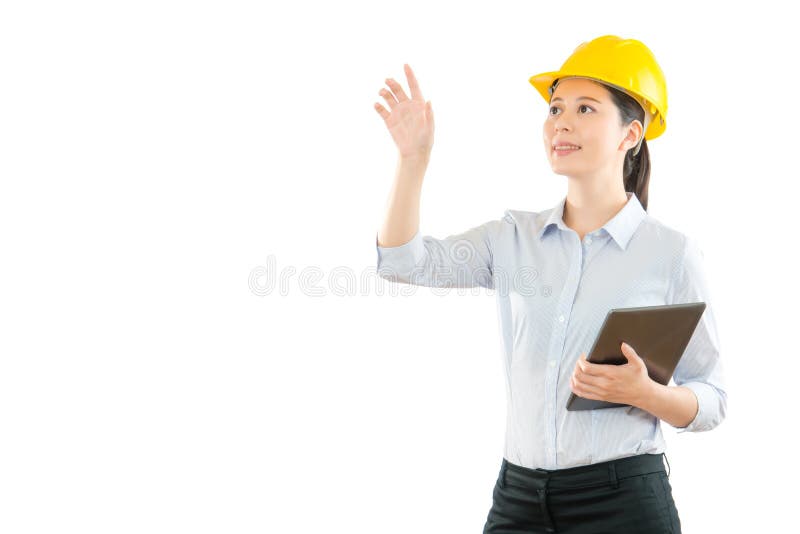 Model Hand Pushing on a Touch Screen Stock Image - Image of mobile ...