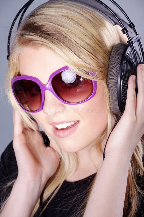 Model with headphones stock image. Image of look, face - 39183549
