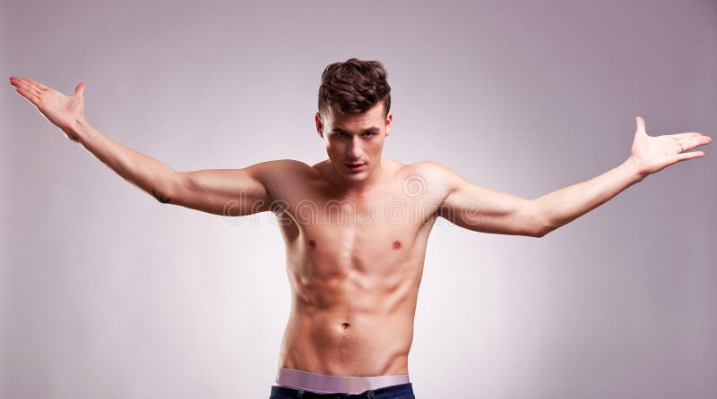 African-American Man Throwing His Arms Up In The Air. Stock Photo ...