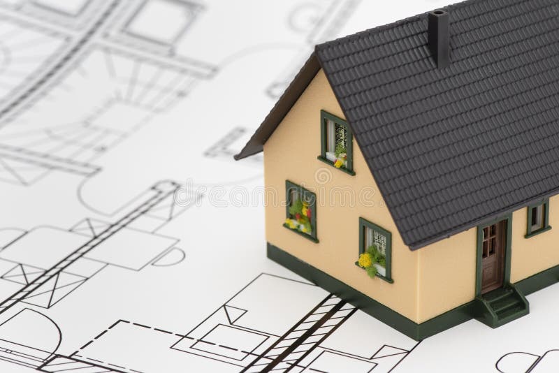 Model Home on Architectural Plan Stock Photo - Image of ownership ...