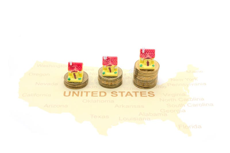 Model House on a American Map. Business House Concept Stock Photo ...