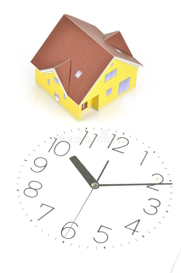 Model house and clock face stock image. Image of residential - 23452449