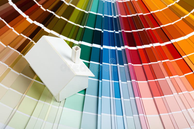 Model House on Color Palette Stock Photo - Image of palette, paint ...