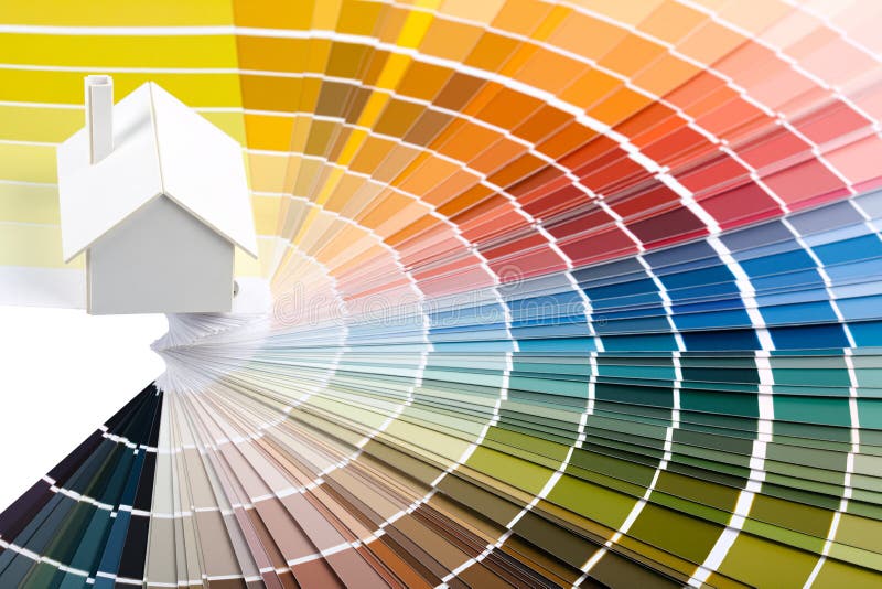 Model House on Color Palette Stock Photo - Image of sample, palette ...