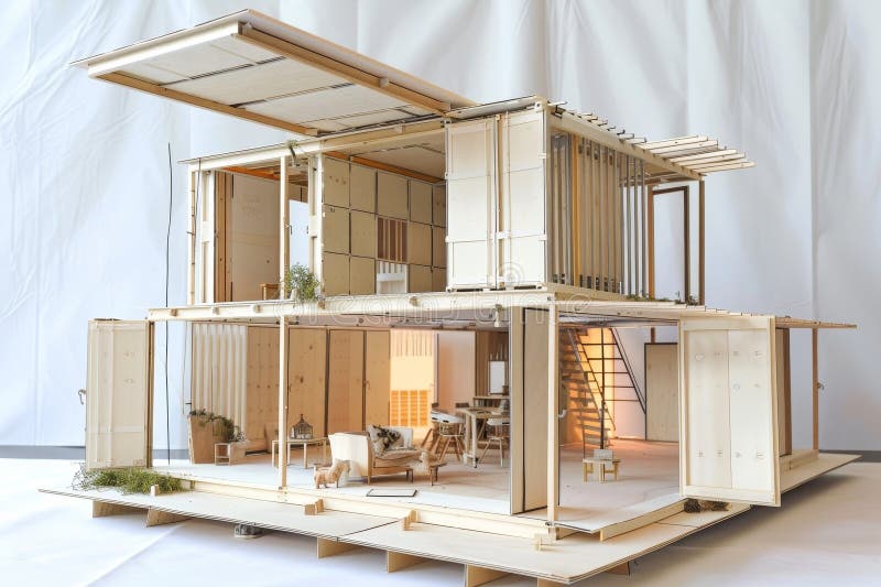 Model of a House Constructed with Shipping Containers, Experiment with ...