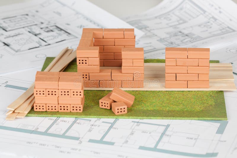 Model House Construction with Brick Stock Image - Image of real ...